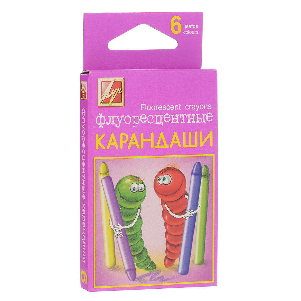 Карандаши масляные "Луч", флуоресцентные, 6 цветов - купить с доставкой ...