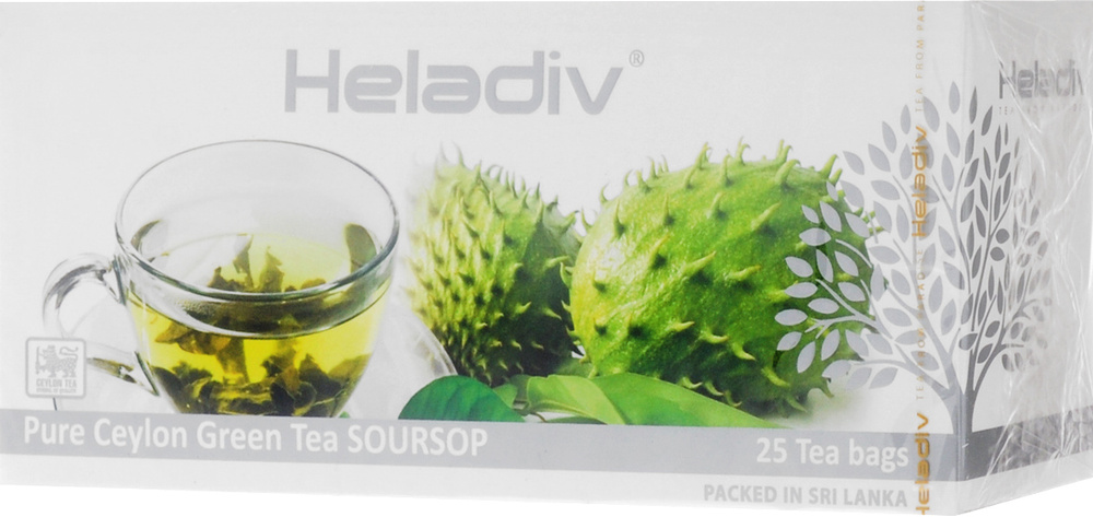 Чай в пакетиках зеленый Heladiv Peko Soursop Green Tea, с ароматом ...