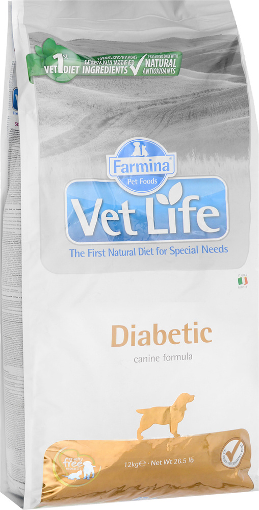 Cухой корм Farmina Vet Life Diabetic для собак, для регуляции ...