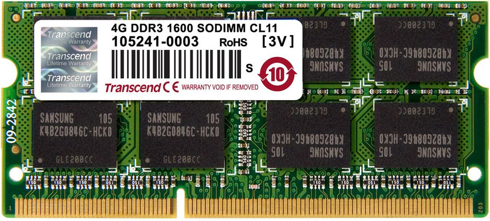 Модуль оперативной памяти Transcend JetRam DDR3 1066 МГц 1x4 ГБ ...
