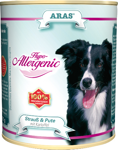 Консервы для собак Aras "Hypo-Allergenic", гипоаллергенные, со страусом ...
