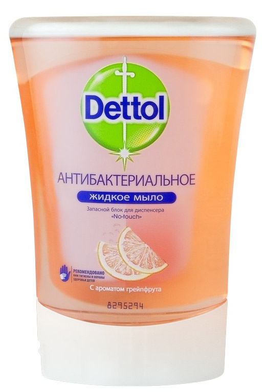 Запасной блок жидкого мыла "Dettol", с ароматом грейпфрута, 250 мл ...