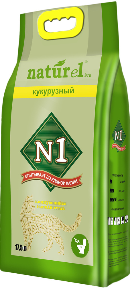 Наполнитель Кукурузный N1 Комкующийся Без отдушки 7000г. - купить с ...