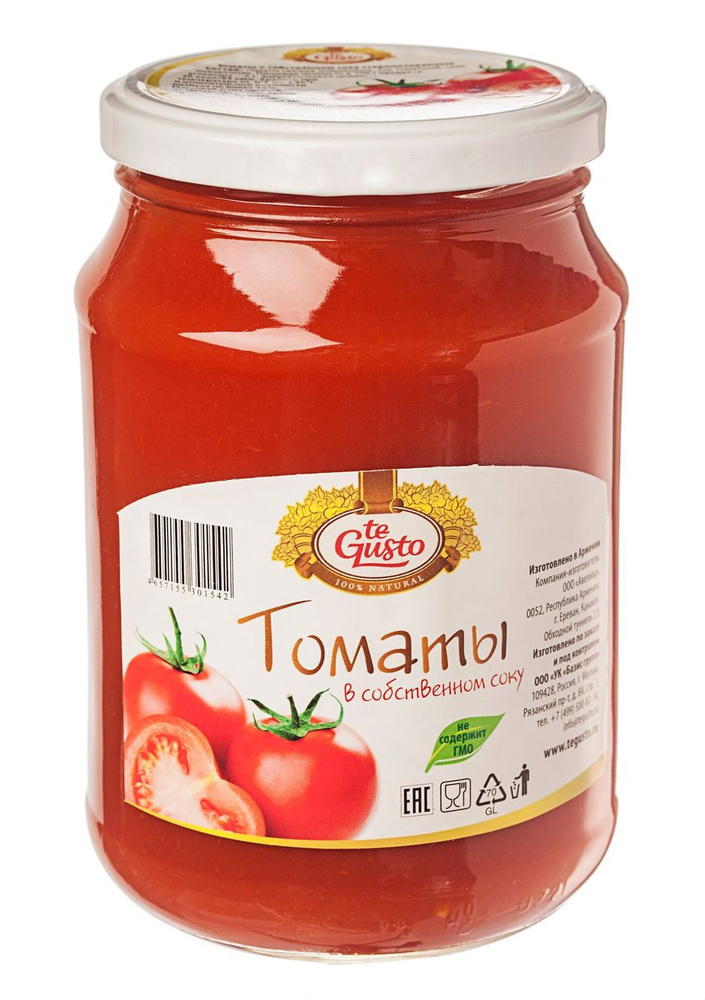 te Gusto Томаты очищенные в собственном соку, 750 г - купить с ...