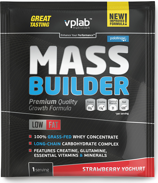Гейнер VPLAB Mass Builder, клубника-йогурт, 100 г - купить с доставкой ...