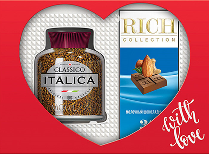Подарочный набор With Love кофе растворимый сублимированный Italica ...