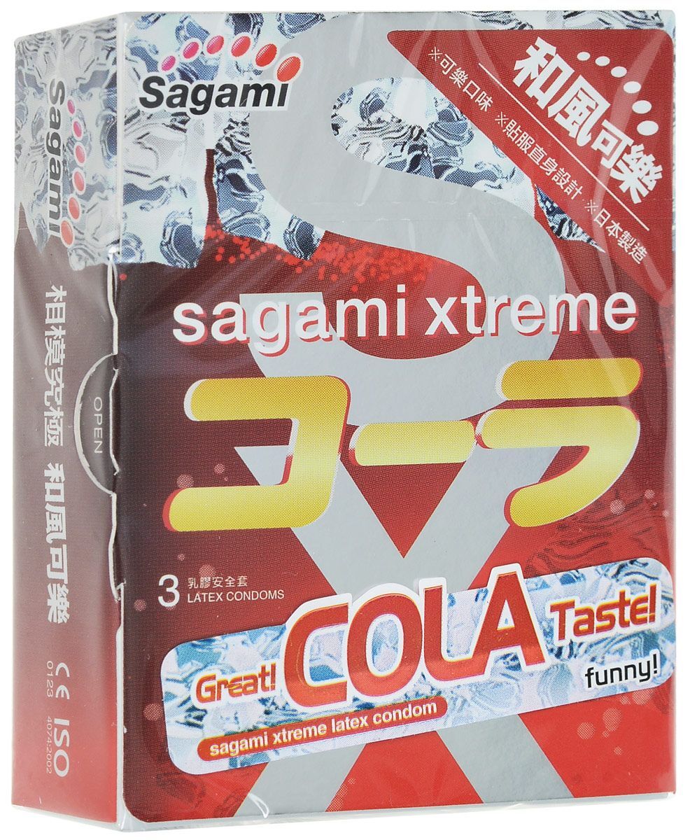 Ароматизированные презервативы Sagami Xtreme Cola - 3 шт, Sagami ...