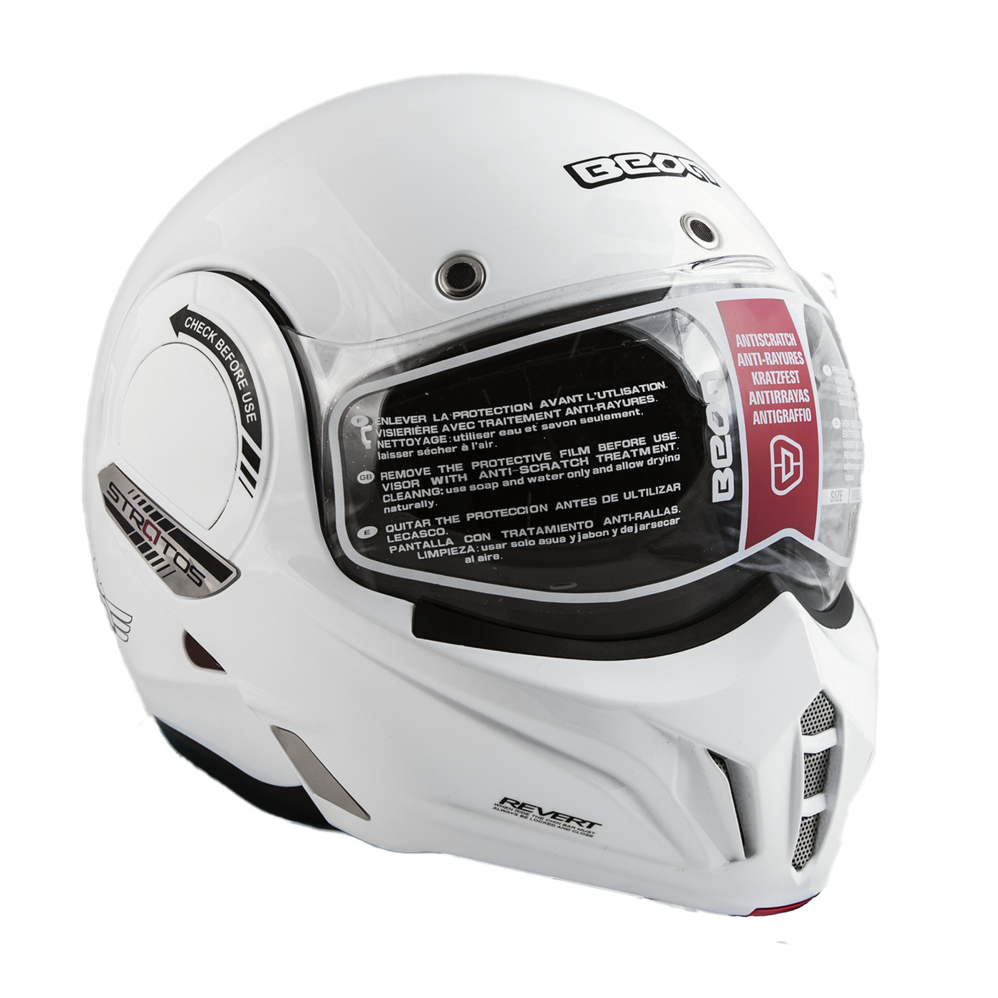 Мотошлем BEON Flip-back b-707 stratos shiny white XL купить на OZON по ...