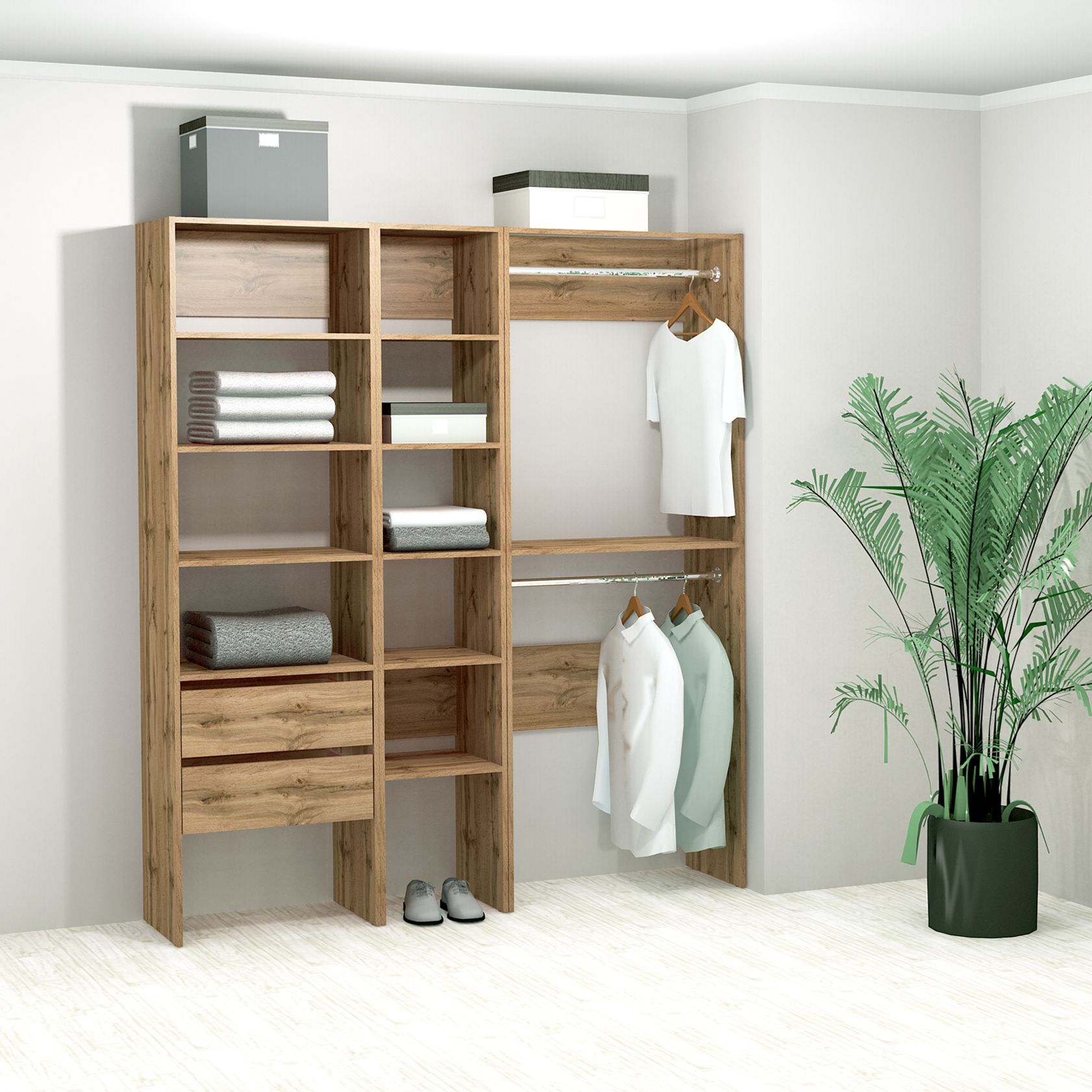 Гардеробная система ФОКУС- мебельная фабрика М0101_Модуль, ЛДСП ...