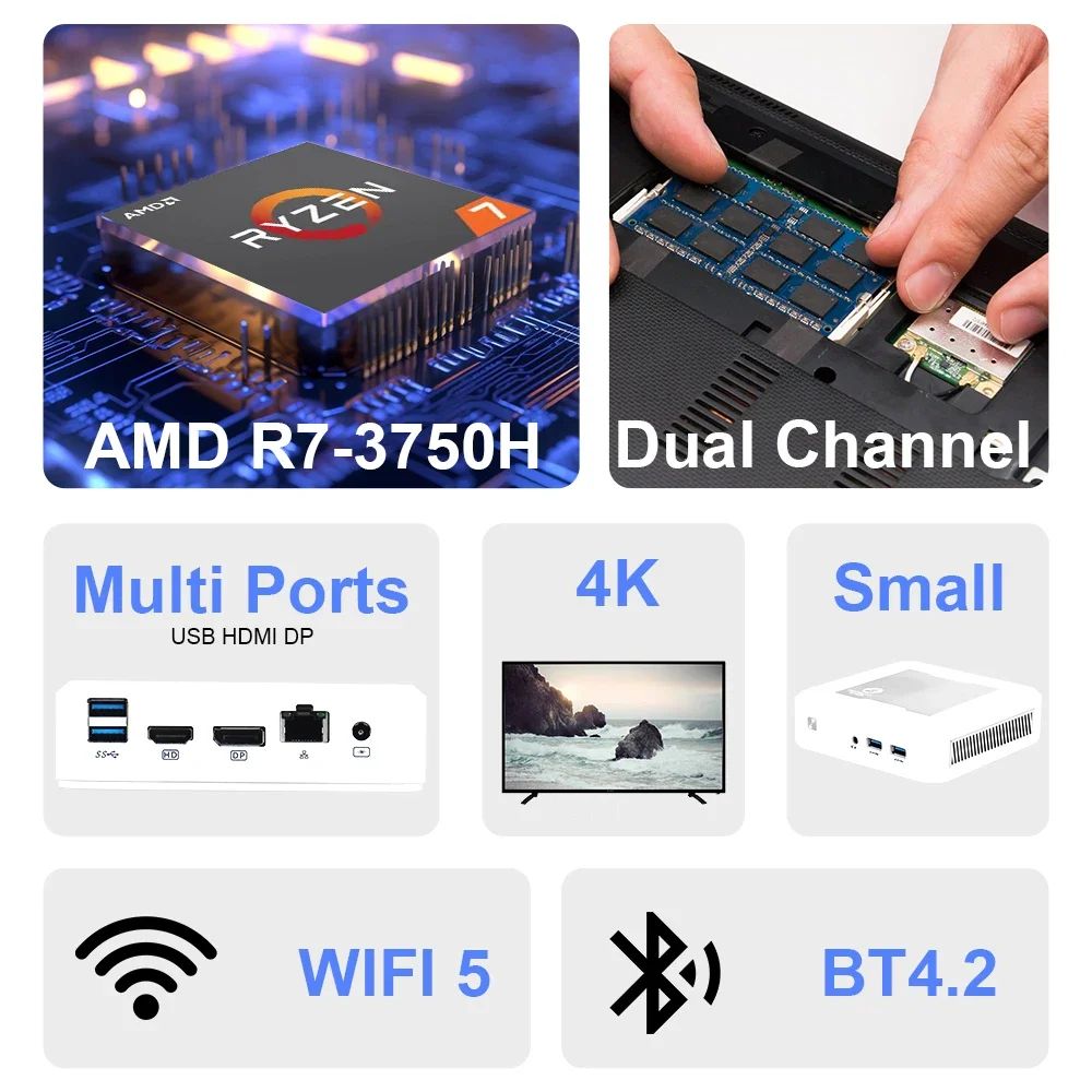 Купить компьютер GenMachine MINI PC R7 3750H, по низкой цене: отзывы ...