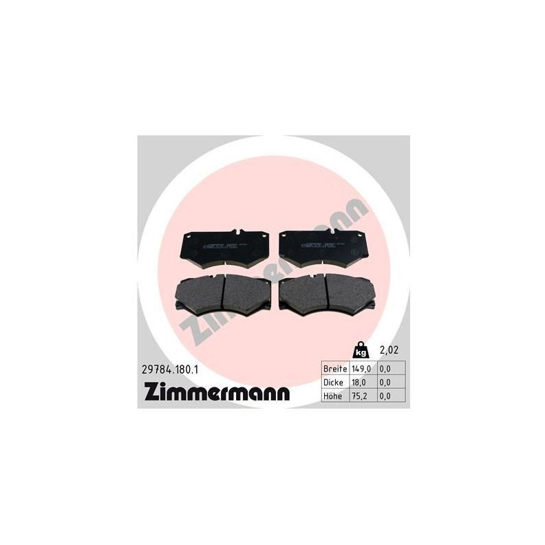 Колодки тормозные Zimmermann 297841801 - купить по низким ценам в ...