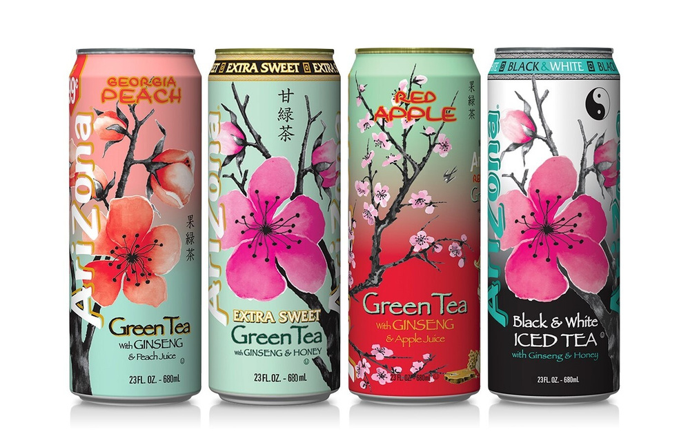 Набор холодного чая AriZona Georgia Peach/Extra Sweet/Red Apple/Black ...