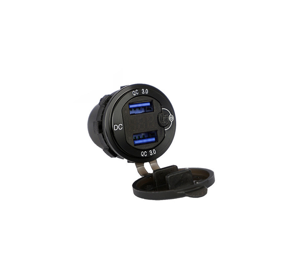 Разъем Usb в авто (врезные) 12V-24V 2USB GH-DS122 (Круглый) QC3.0 ...