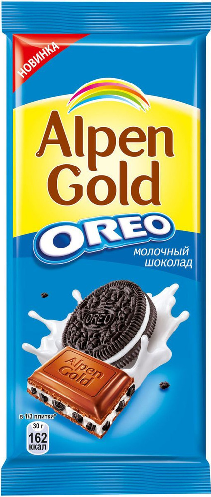 Шоколад молочный Альпен Гольд Орео 4 уп х 90 г купить с доставкой