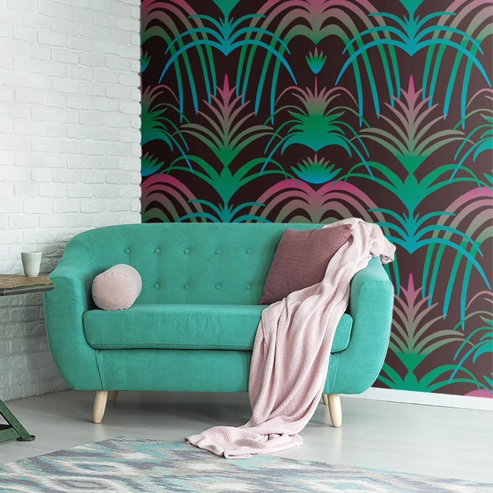 Обои флизелиновые Тева бирюзовый / Fun House Store / виниловые на флизелине, метровые, 1 м х 3 м ...