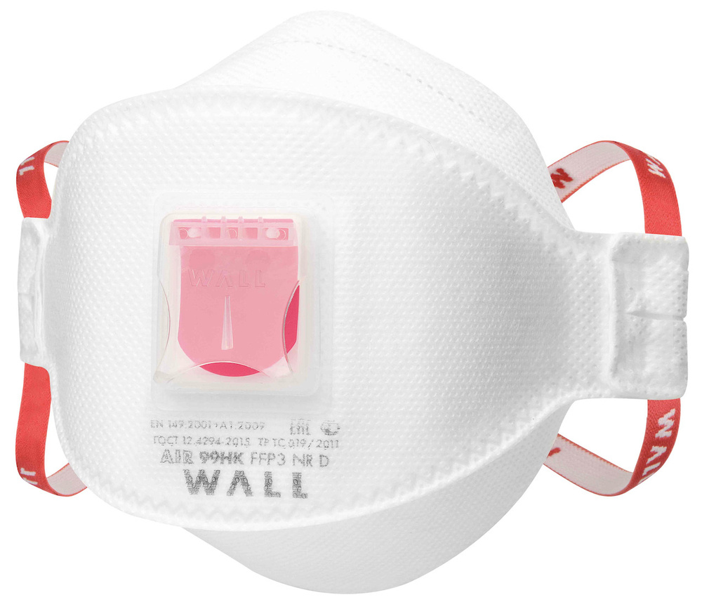 Респиратор WALL AIR 99HK ( альтернатива 3М Aura 9332 ) FFP3 c клапаном выдоха в комплектации ...