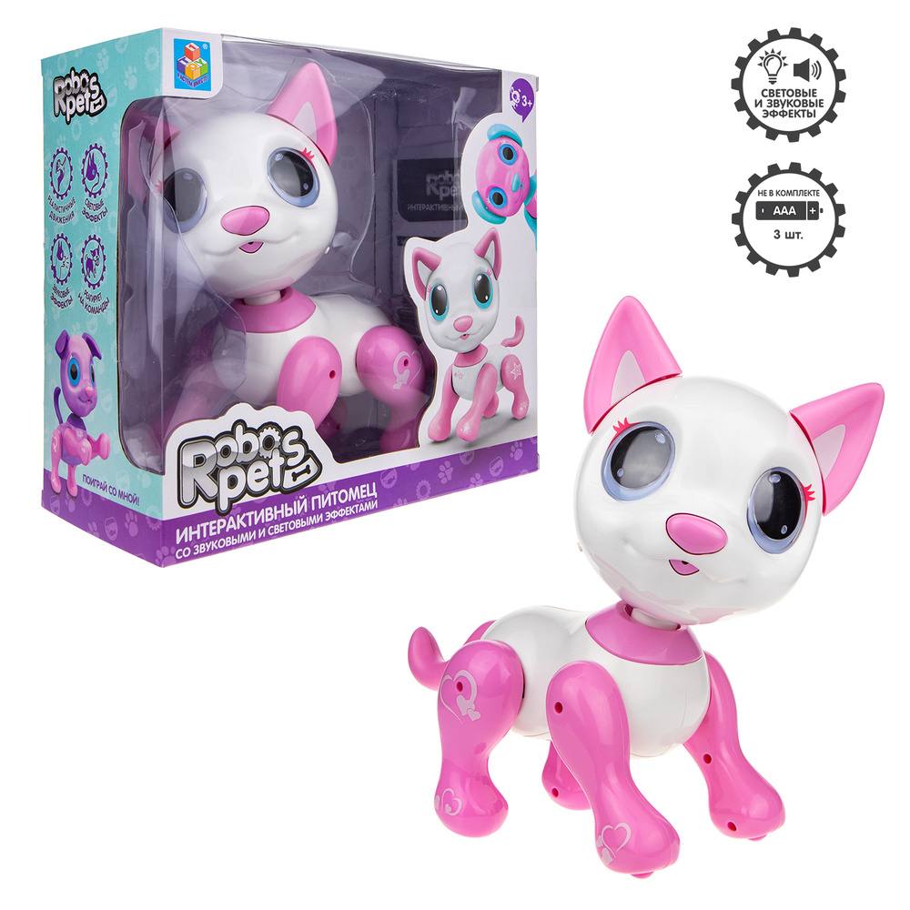 Интерактивная кошка игрушка 1TOY RoboPets, умный домашний питомец ...