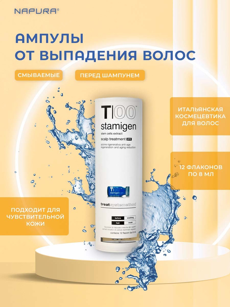 NAPURA Ампулы от выпадения волос, смываемые / утолщает волосы по мере ...