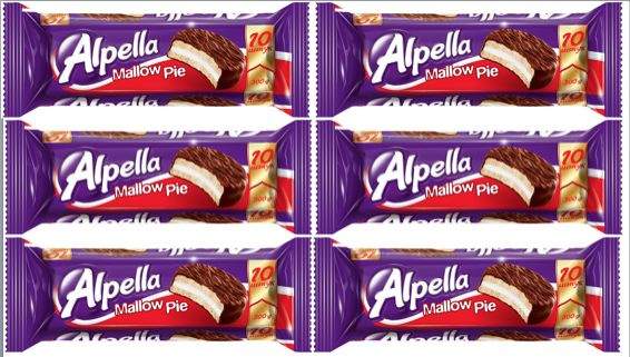 Печенье ALPELLA "Mallow Pie" сэндвич в шоколадной глазури с маршмеллоу ...