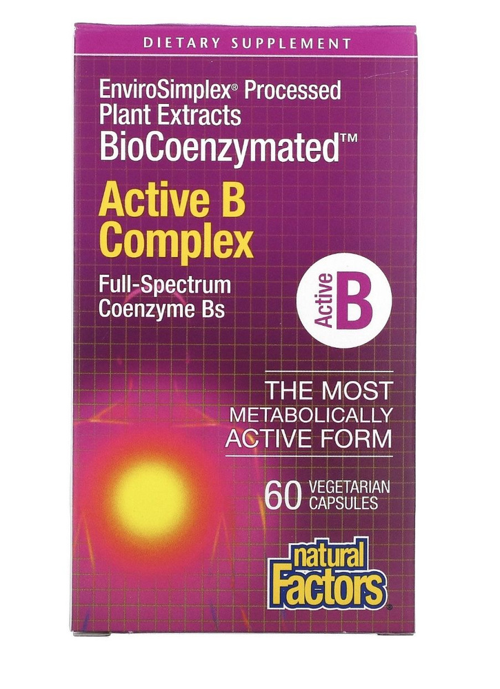 Комплекс витаминов группы Б, Active B complex Natural Factors, 60 ...