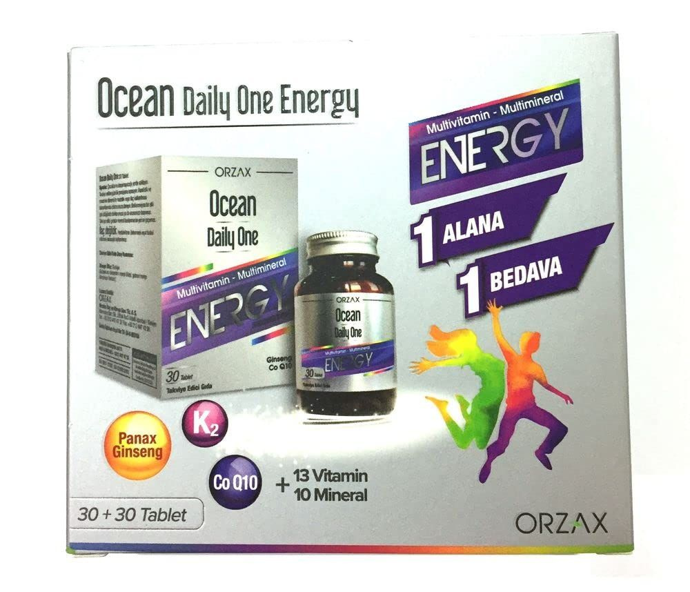 Ocean Daily One Energy, ORZAX, Мультивитамины-Мультиминералы, 2x30 ...