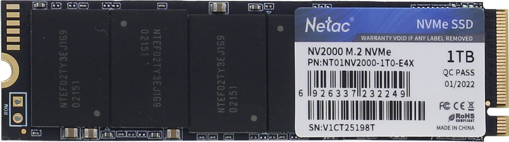 1 ТБ Внутренний Ssd диск Netac 1tb Nv2000 2280 M 2 Nt01nv2000 1t0 E4x