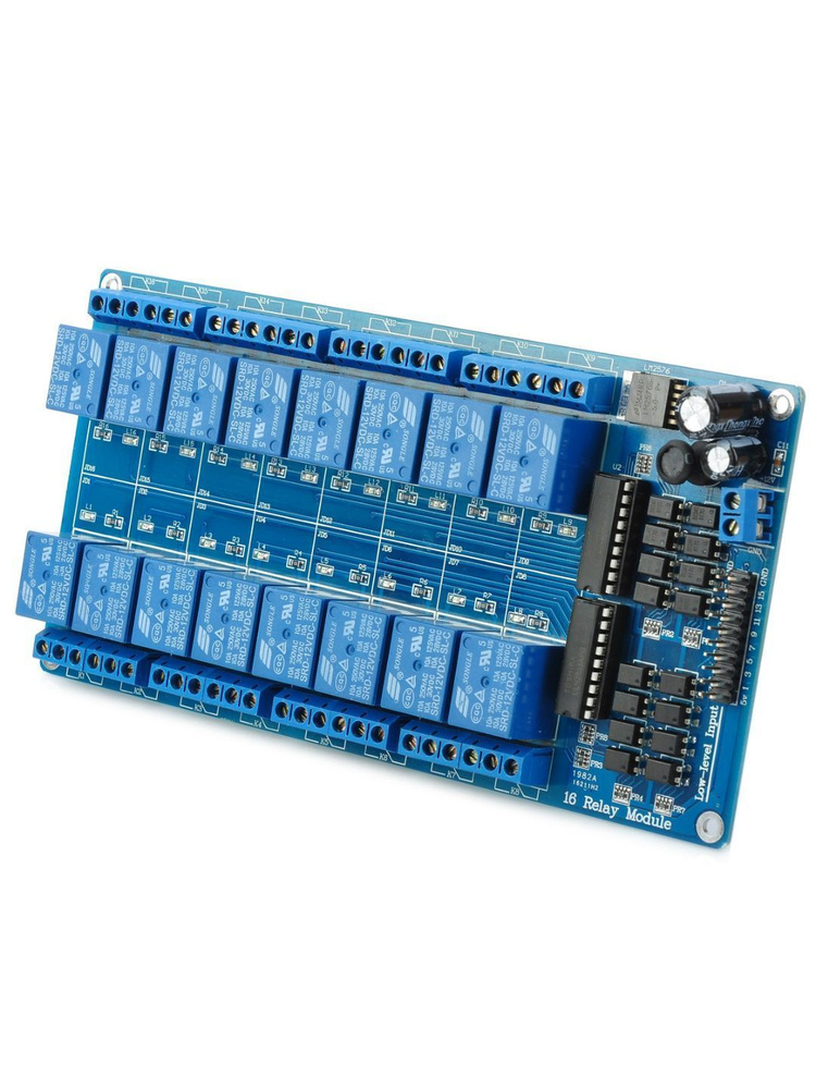 Модуль реле 16 канальный Dc 12v 10А для Arduino Avr Pic Plc Dsp