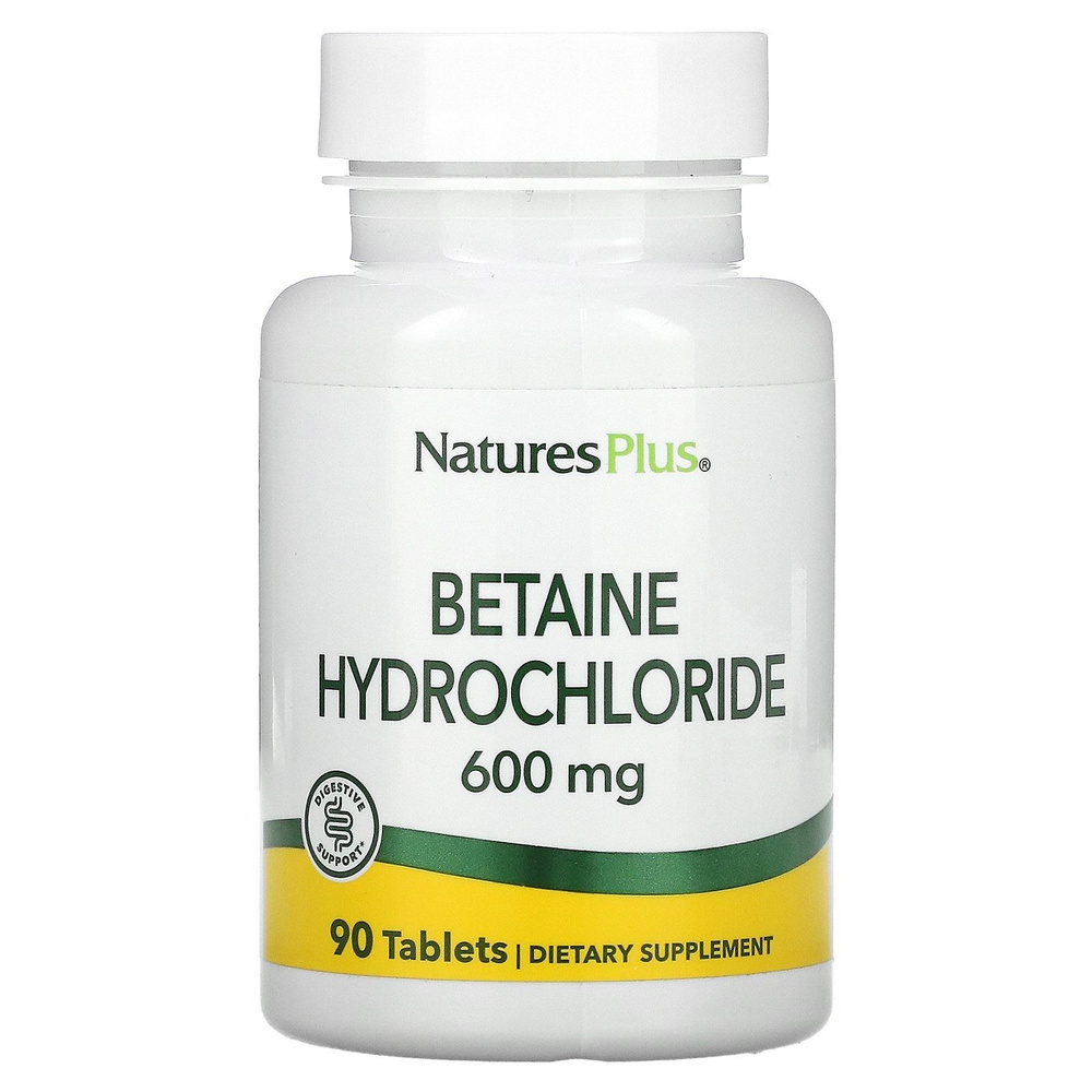 Бетаин HCL гидрохлорид NaturesPlus Betaine Hydrochloride 600 мг 90 ...