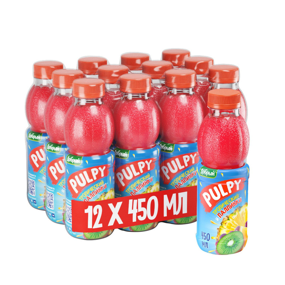Напиток сокосодержащий Добрый Pulpy, тропический, 0,45 л 12 - купить с ...