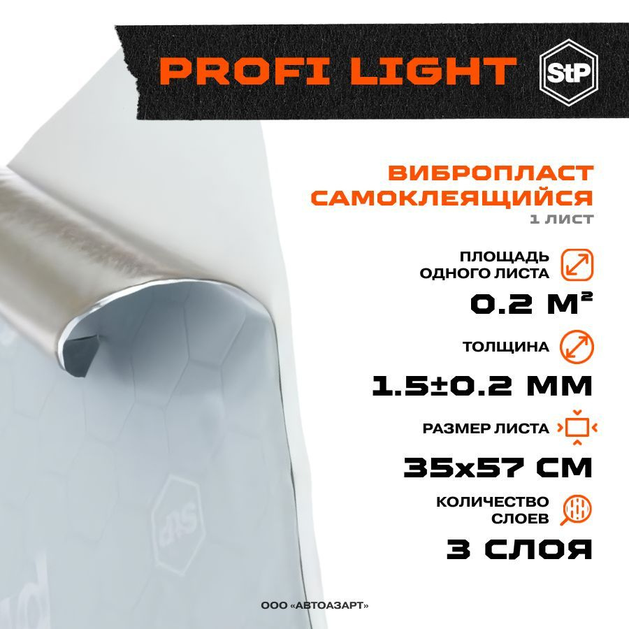 Вибропласт StP Profi Light 1,5 мм - купить по выгодной цене в интернет ...