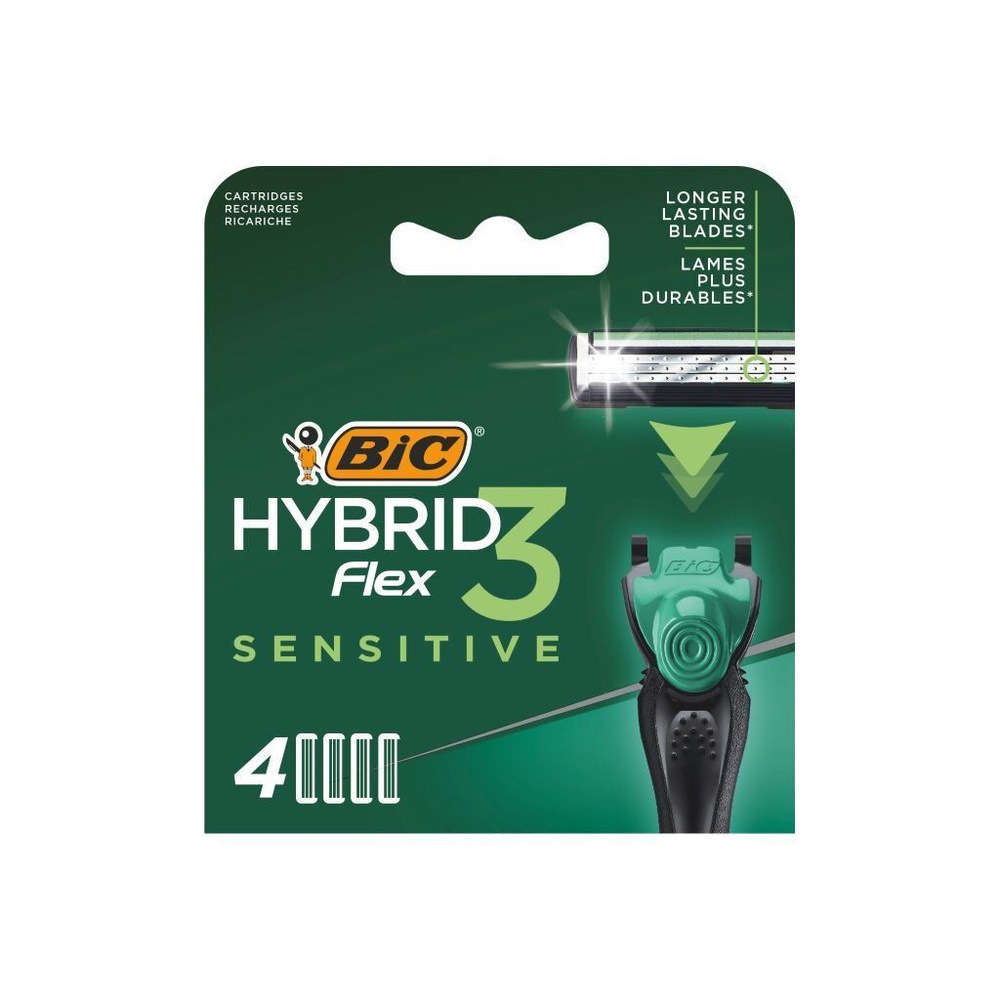 Сменные кассеты BIC Hybrid 3 Flex Sensitive, 3 нанотехнологичных ...