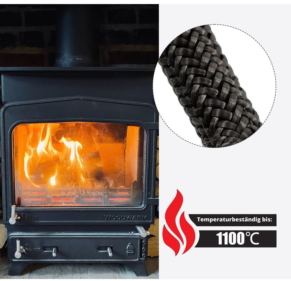 2м уплотнительный для печей и каминов-Шнур термостойкий огнеупорный 4.6 ...