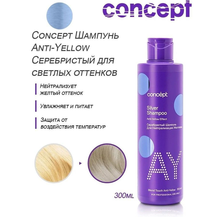 Concept Шампунь Blond Explosion Anti-yellow effect серебристый для ...