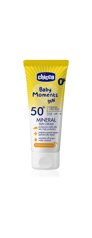Chicco Baby Moments Sun Mineral - солнцезащитный крем для детей SPF 50+ / 0 m+ 75 ml - купить с ...