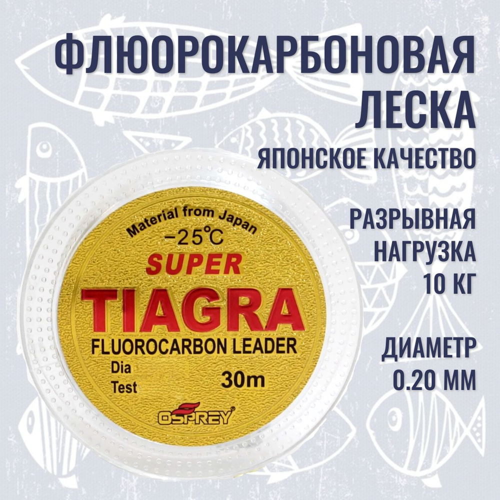 Флюорокарбоновая леска для рыбалки TIAGRA FLUOROCARBON LEADER 30 по 30 ...