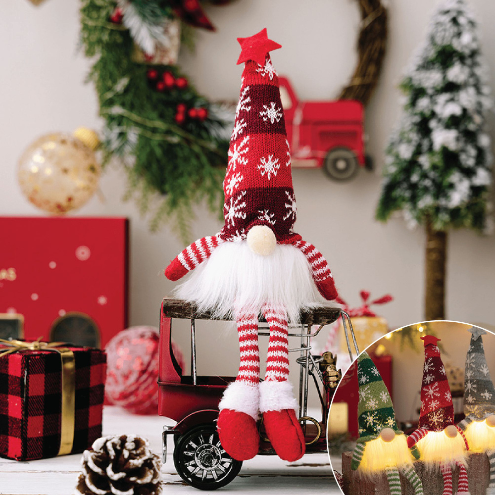 Новогодний гномик 33 см с Подсветкой. Игрушка под елку. Украшение для ...