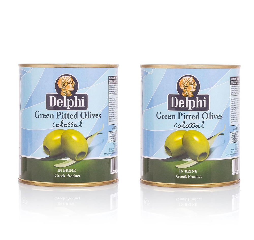 Delphi Food оливки без косточки Colossal в рассоле 2 банки по 820 гр ...