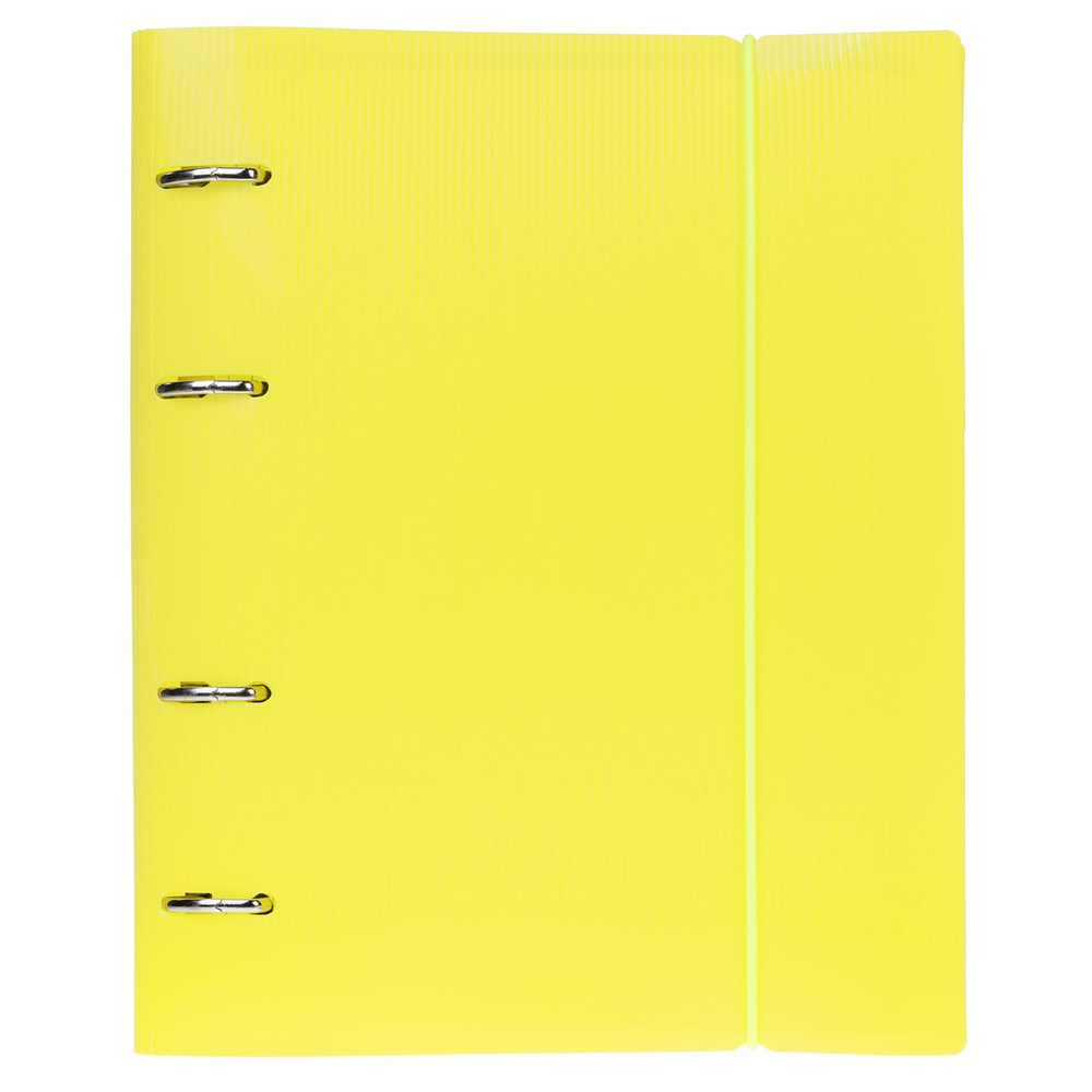 Тетрадь на кольцах Hatber 120 листов, формат А5, пластиковая обложка, на резинке LINE NEON ...