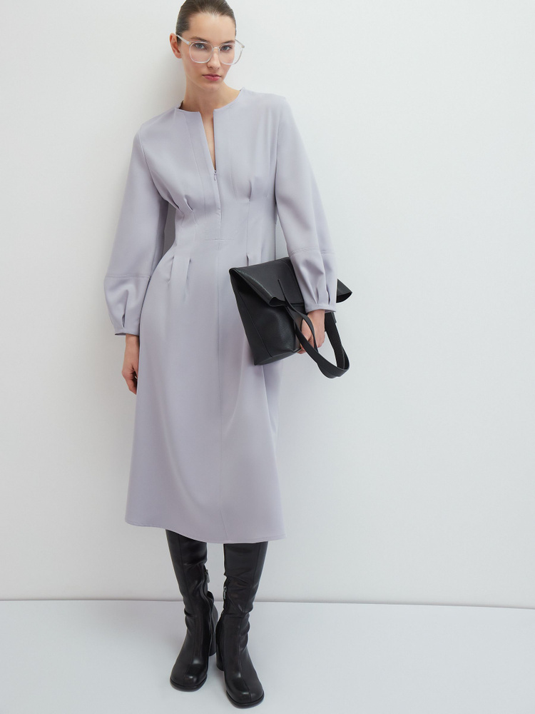 Платье Женский VITTORIA VICCI серый Вечерний/праздничный Длинный Поливискоза, Вискоза, размер 52 ...