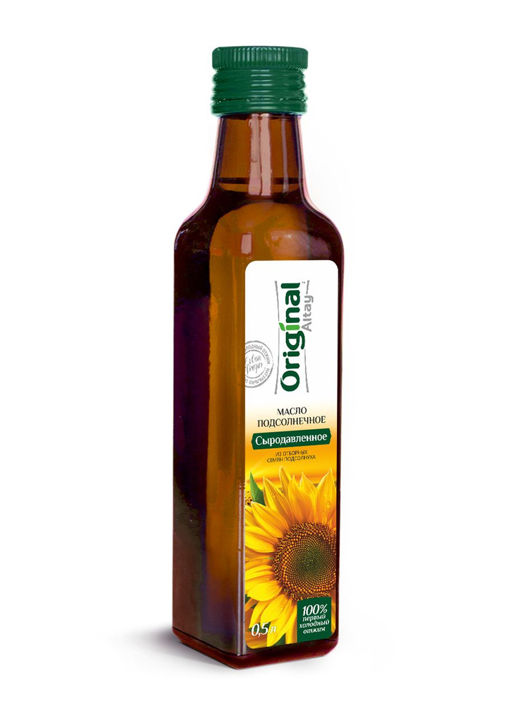 Подсолнечное масло нерафинированное сыродавленное "Original Altay", 500 ...