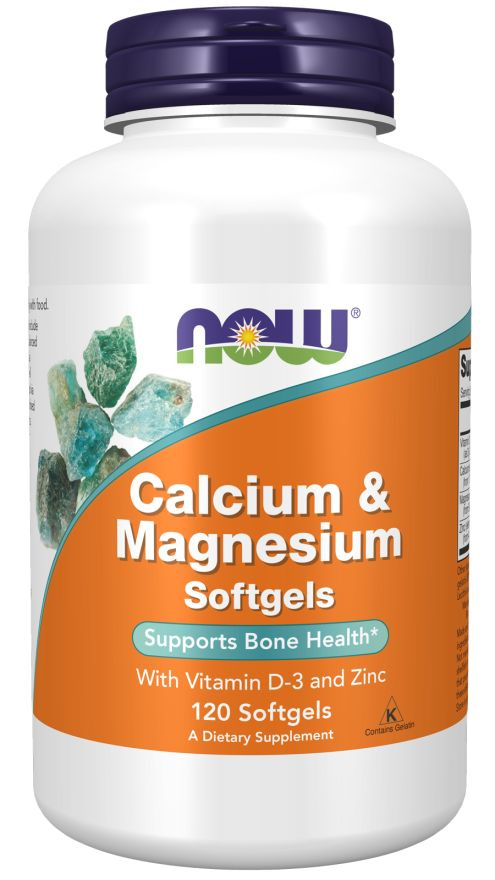 Кальций, магний, витамин Д3 и цинк NOW Calcium & Magnesium with Vitamin ...