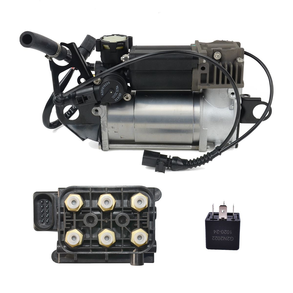 Компрессор пневматической подвески, блок клапанов и реле 4L0698007 Audi ...