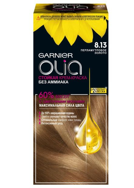 Garnier Краска для волос Olia 8.13 Перламутровое золото - купить с ...