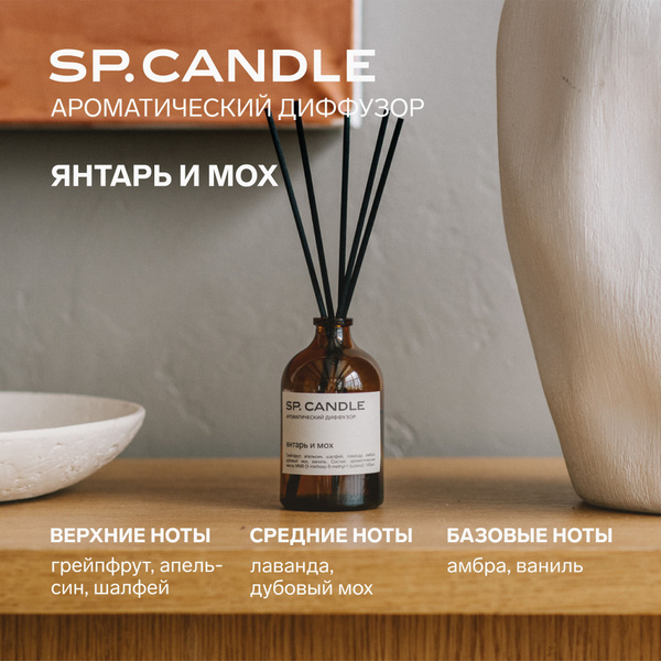 Ароматический диффузор SP. CANDLE, Жидкий, Цитрус, Шалфей, 100 мл ...