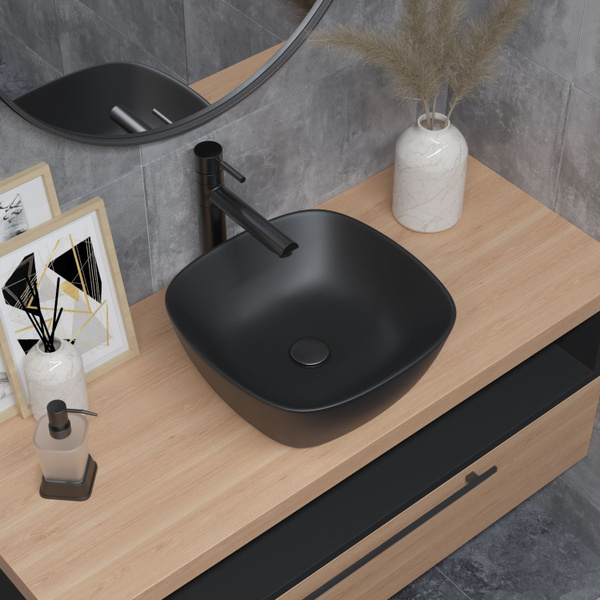 Накладная раковина для ванной Helmken 39340001: раковина на столешницу, умывальник квадратный из ...