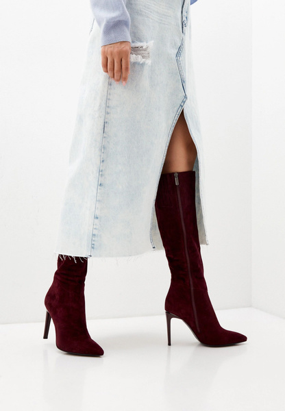 Сапоги Женский Milana, размер 39 бордовый Демисезон 6 Шпилька Россия Молния купить c доставкой ...