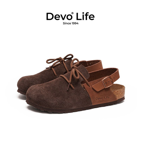 Сабо Женский Devo Life Натуральная кожа, размер 39 Анатомическая стелька, Бантики Платформа ...