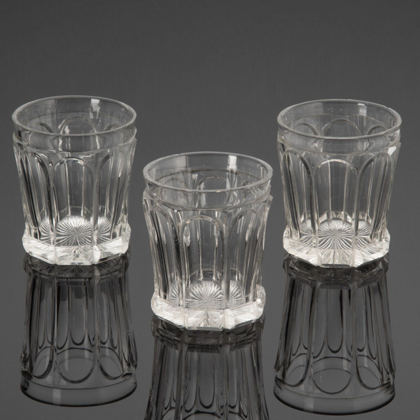 Набор граненых стаканов на 3 персоны, стекло, гранение, Российская империя, 1880-1917 гг. купить ...