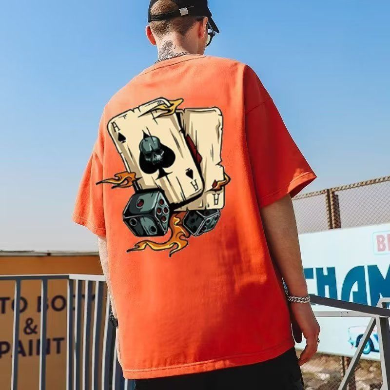 Футболка Мужской SYJWY красный Короткий, размер 46 Лавсан Логотип прямой Бахрома, Воротник ...