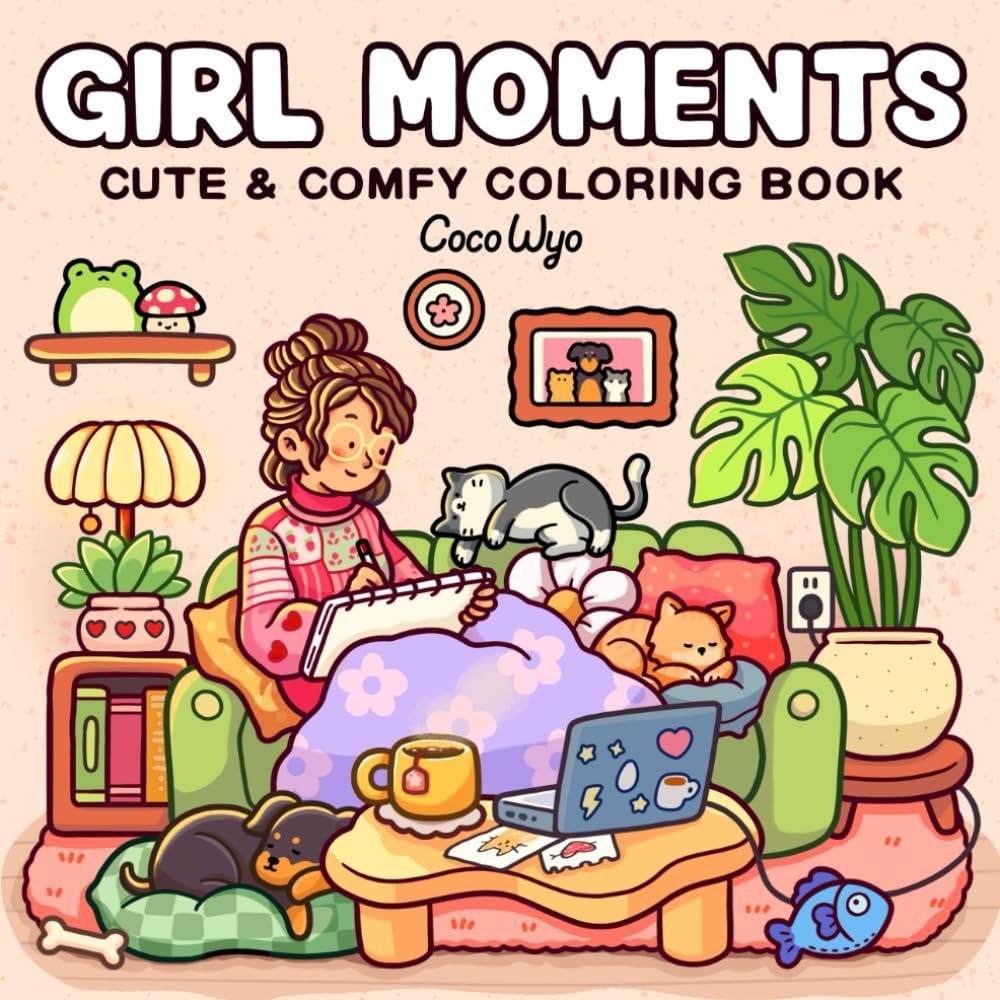 Girl Moments 34 : Coloring Book for Adults and Teens Featuring Cute ...